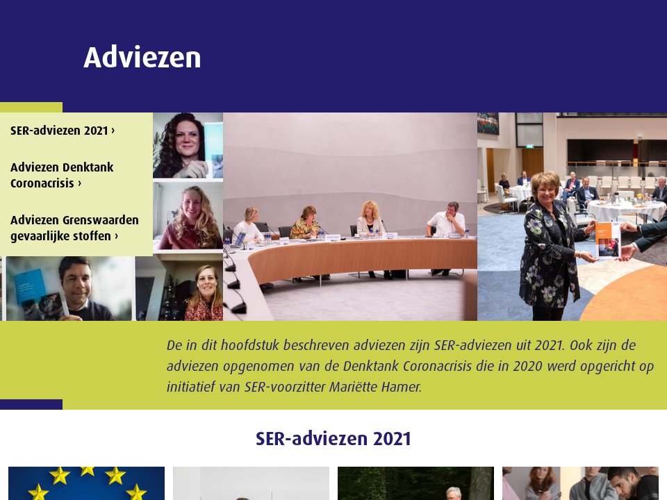 Adviezen - SER Jaarverslag 2021