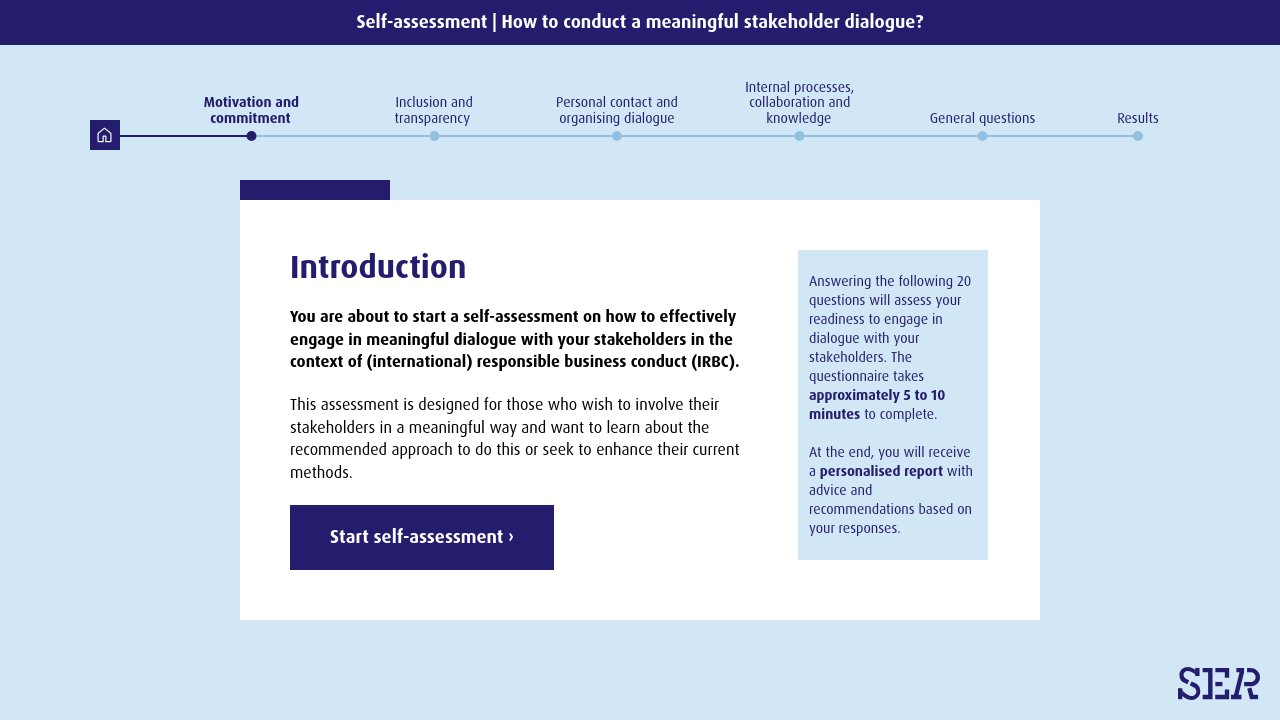 Self-Assessment Stakeholder Dialogue - Self-assessment Stakeholderdialogue